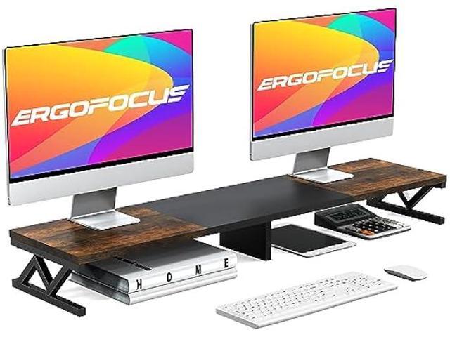 Click here for ErgoFocus Dual Monitor Stand Riser  Large Wood Mon... prices