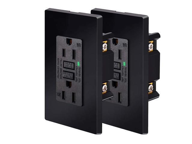 Click here for Nineleaf Black GFCI Outlet 15Amp 2PK Black Outlets... prices