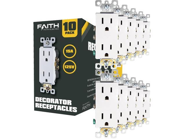 Click here for Faith [10-Pack] Non-Tamper-Resistant Outlet  15A 1... prices