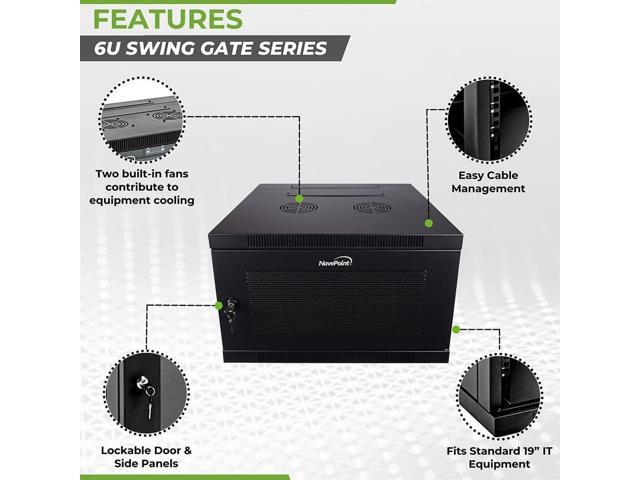 Click here for NavePoint 6U Server Cabinet with Hinged Back - 17.... prices