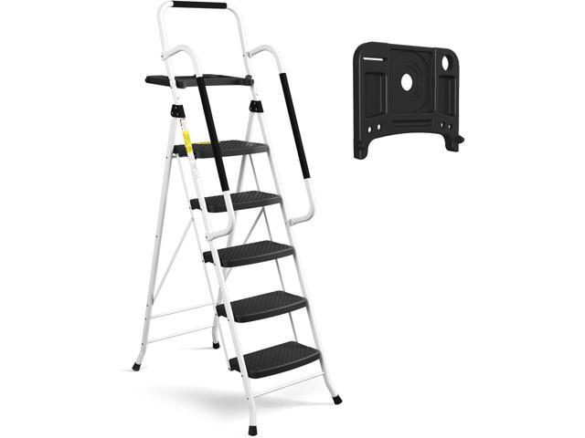 Click here for HBTower 5 Step Ladder with Handrails  Folding Step... prices