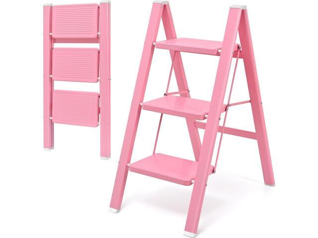 Click here for GameGem Pink Step Ladder 3 Step Folding  Small Ste... prices