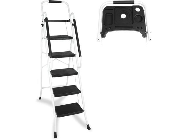 Click here for BLACKHORSE-RACING 5 Step Ladder with Handrails & T... prices