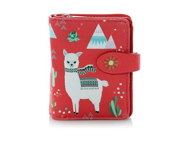 Click here for Shagwear Llama Pattern Small Salmon Zipper Wallet prices