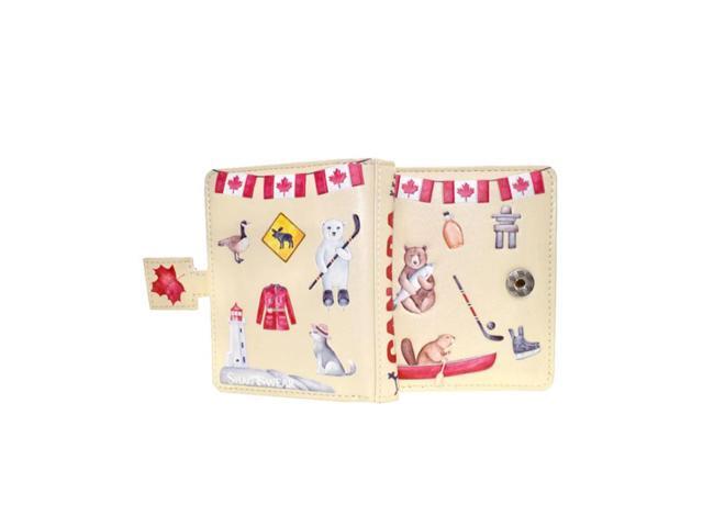 Click here for Shagwear Canadian Print Small Cream Zipper Wallet prices