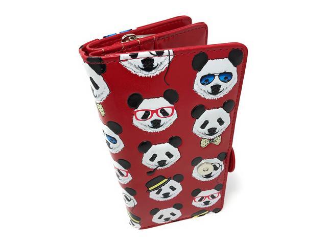 Click here for Shagwear Panda Repeat Large Red Zipper Wallet prices