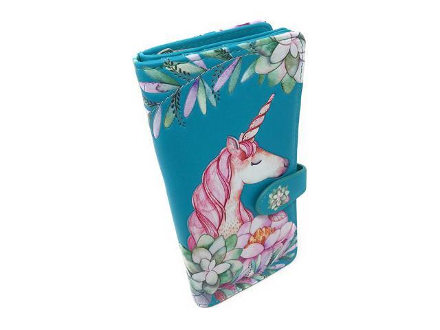 Click here for Shagwear Unicorn Large Teal Zipper Wallet prices