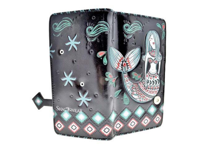 Click here for Shagwear Mermaid Garden Large Black Zipper Wallet prices