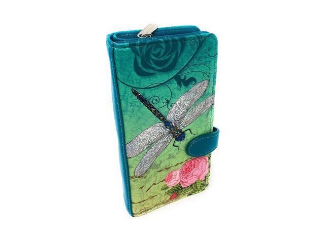 Click here for Shagwear Vintage Dragonfly Large Teal Zipper Walle... prices