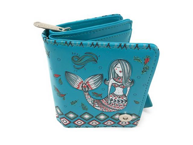 Click here for Shagwear Mermaid Garden Small Teal Zipper Wallet prices