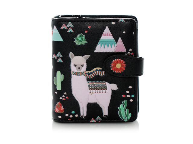Click here for Shagwear Llama Pattern Small Black Zipper Wallet prices