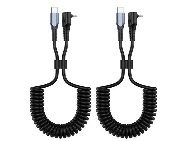Click here for KEHIPI 2 Pack Coiled USB C to USB C Cable - 90 Deg... prices