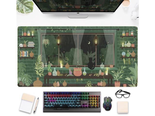 Click here for KEHIPI Cute Rainy Night Desk Mat Green Plants Desk... prices