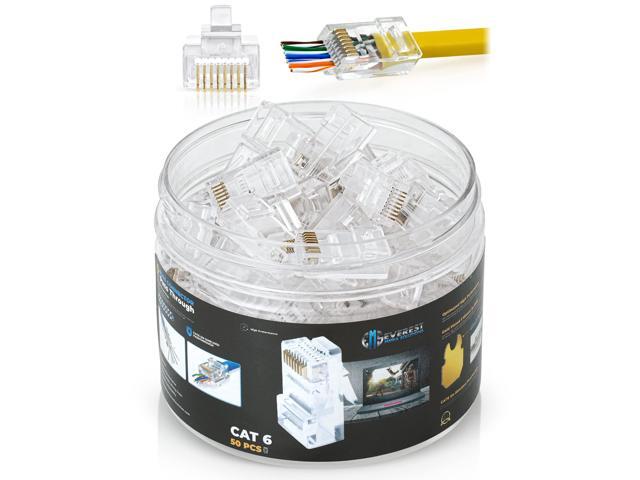Click here for KEHIPI Cat6 RJ45 Pass Through Connector 50-Pack -... prices
