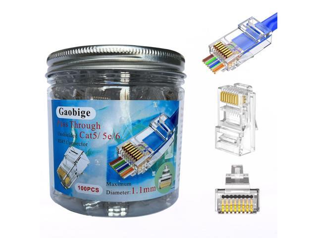 Click here for KEHIPI 100-PACK Cat5 Cat5e Cat6 RJ45 Pass Through... prices