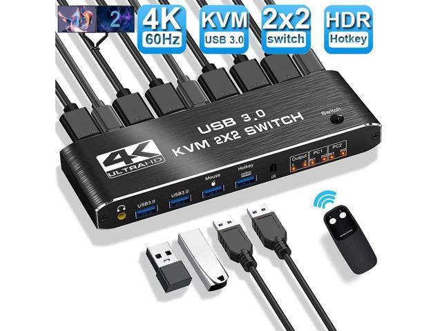 Click here for KEHIPI 2 Port HDMI KVM Switch 2 Monitors 2 Compute... prices