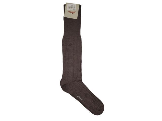 Click here for Brioni Mens Brown 100 Wool Ribbed Knit Long Socks prices