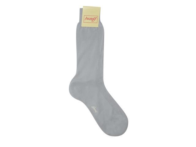 Click here for Brioni Mens Silver Gray 100 Cotton Socks Solid (10... prices