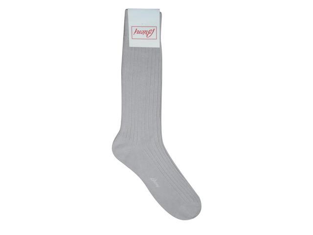 Click here for Brioni Mens Light Gray Ribbed 100 Cotton Knit Sock... prices