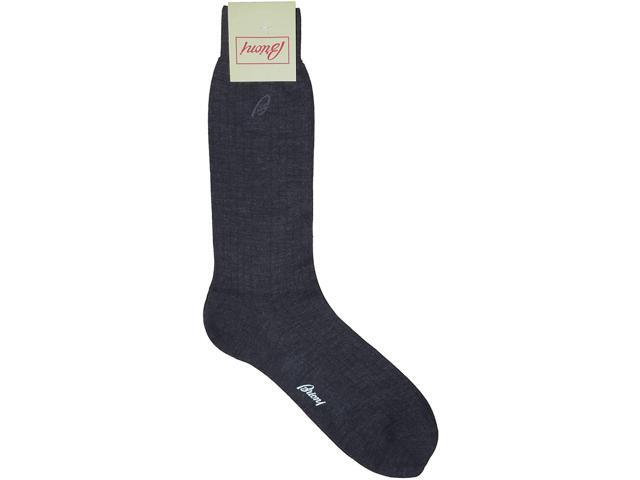 Click here for Brioni Mens Gray 100 Wool Ribbed Knit Logo Socks (... prices