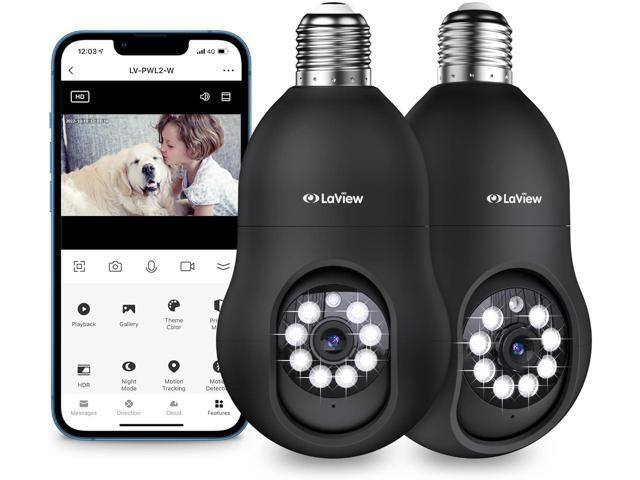 Click here for LaView 4MP Bulb Security Camera 2.4GHz 360° 2K Sec... prices