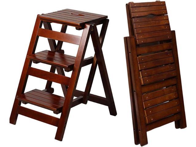 Click here for 3 Step Stool Wooden Folding Ladder Chair Thickened... prices