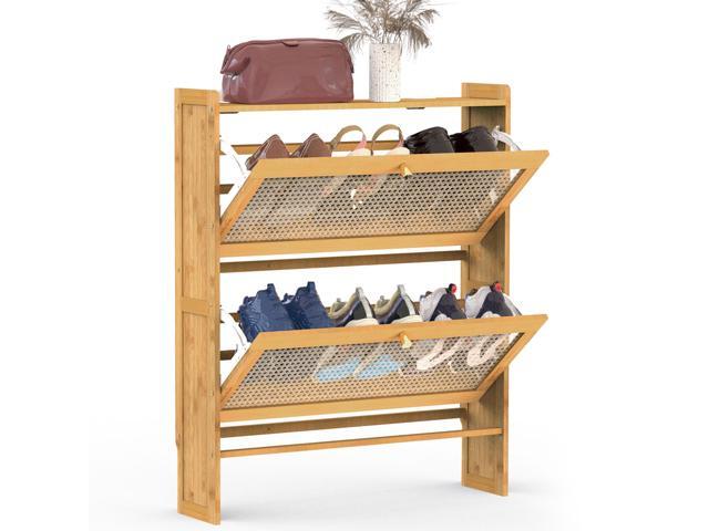 Click here for Fresh Fab Finds 2-Tier Bamboo Shoe Cabinet w/ Flip... prices
