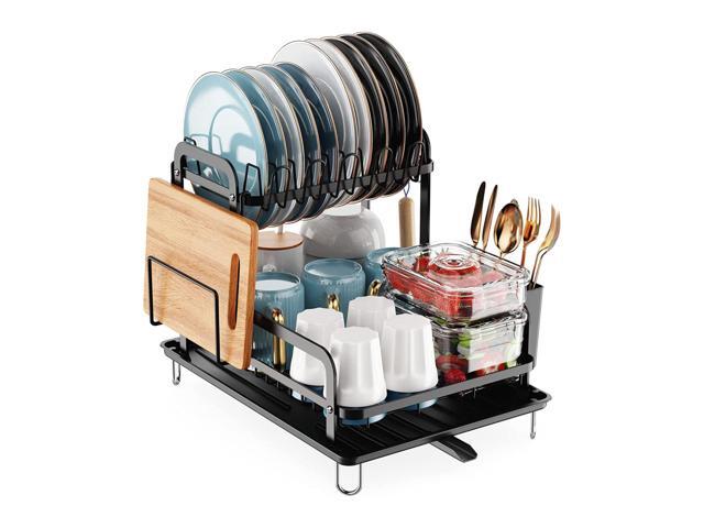 Click here for Fresh Fab Finds 2-Tier Dish Rack w/ Drainboard & U... prices