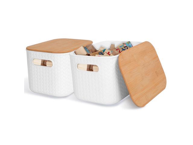 Click here for Fresh Fab Finds 2-Pack Stackable Storage Bins w/ B... prices