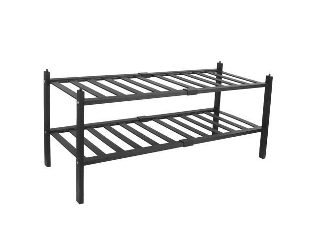 Click here for Fresh Fab Finds 2-Tier Bamboo Shoe Rack Stackable... prices