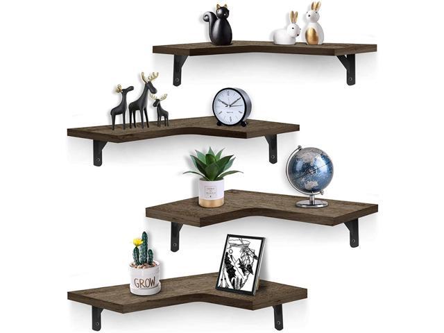 Click here for Fresh Fab Finds 4Pcs Corner Floating Wall Shelves... prices