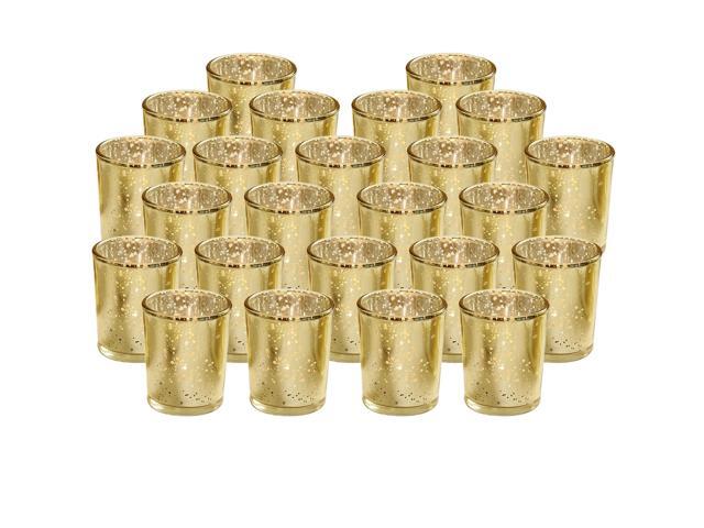 Click here for Fresh Fab Finds 24Pcs Mercury Glass Gold Votive Ca... prices