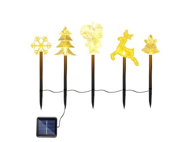 Click here for Fresh Fab Finds 5Pcs Solar Christmas Stake Lights... prices