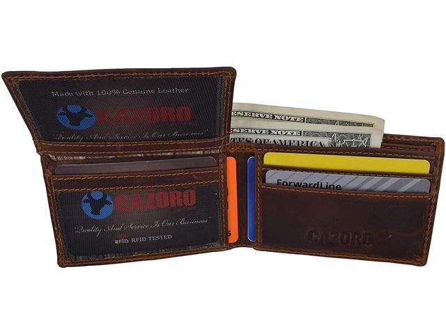 Click here for New Small Mens RFID Vintage Leather Bifold Slim Cr... prices