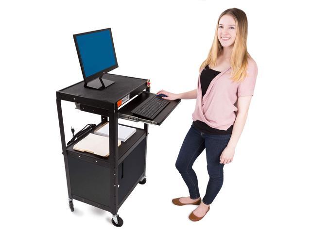 Click here for Line Leader AV Cart with Locking Cabinet  Rolling... prices