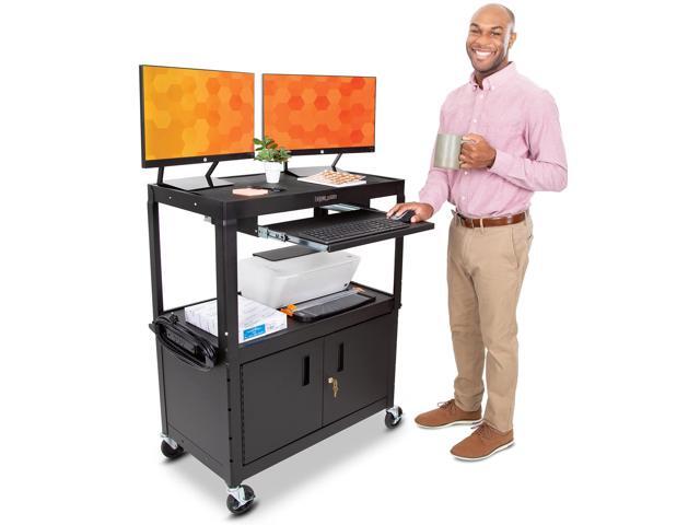 Click here for Line Leader Large AV Cart with Locking Cabinet Hei... prices
