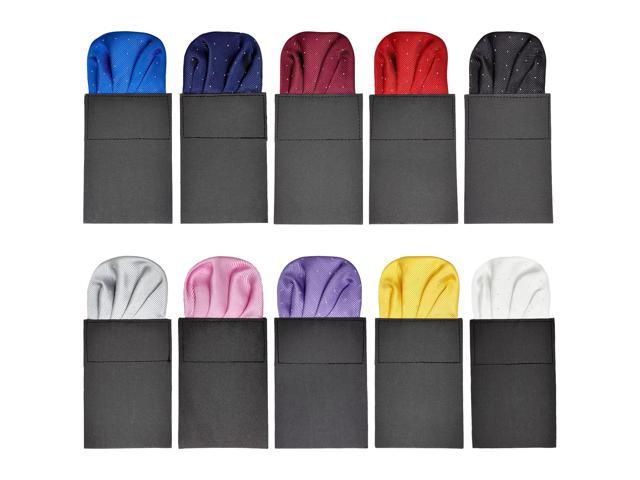 Click here for 10 Pack Silk Mens Pre-Folded Pocket Squares Set  P... prices
