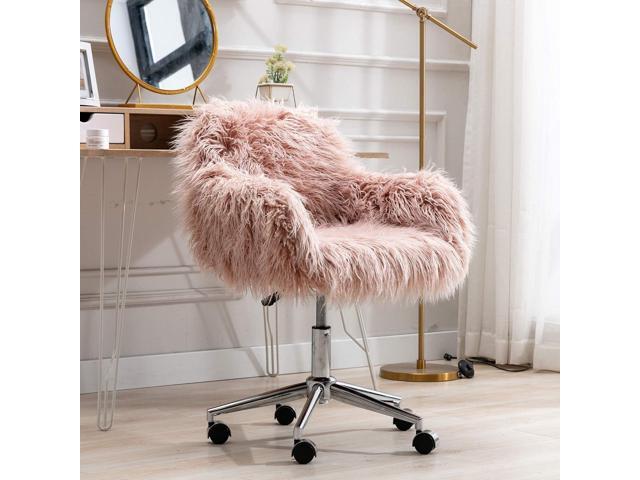 Click here for HomVent Fluffy Desk Chair Pink Faux Fur Vanity Cha... prices
