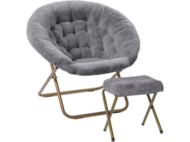 Click here for Milliard Cozy Chair with Footrest Ottoman/Faux Fur... prices