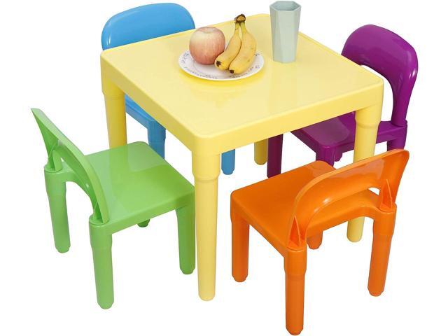 Click here for ZENY Kids Plastic Table and 4 Chairs Set  Multicol... prices