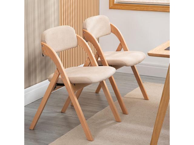 Click here for HOMEFUN Folding Chairs with Padded Seats  Wooden S... prices