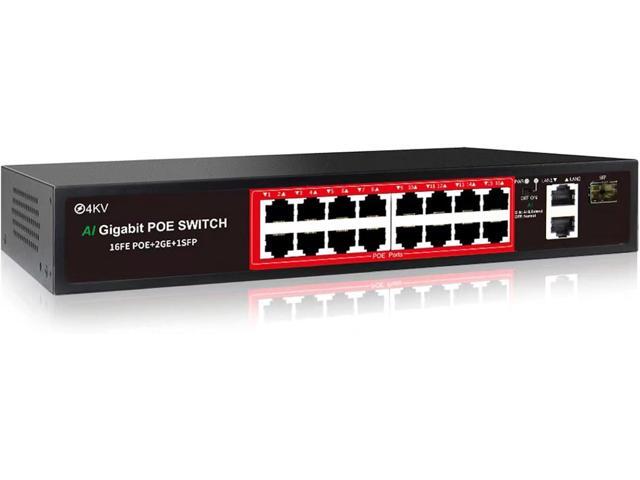 Click here for PoE Switch with 16 POE Ports +2 Gigabit Uplink 1 x... prices