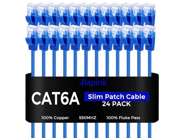 Click here for Rapink Patch Cables Cat6a 0.5ft (24 Pack) Slim  Ca... prices