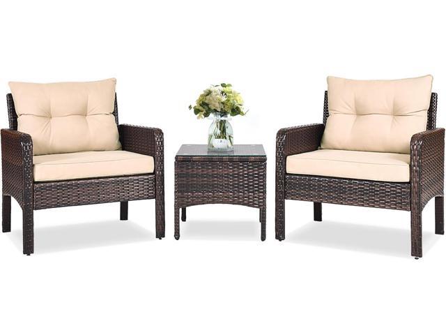 Click here for RELAX4LIFE 3-Piece Patio Furniture Set  PE Rattan... prices