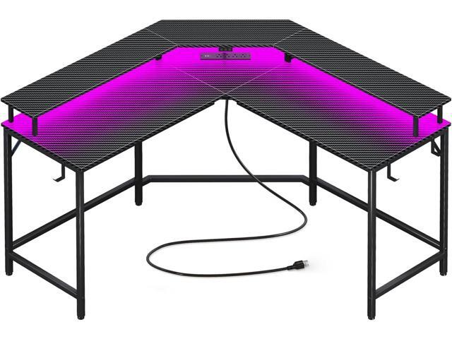 Click here for Huuger L Shaped Gaming Desk with Power Outlets & L... prices