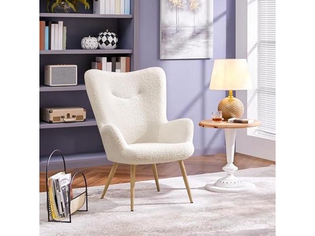 Click here for Yaheetech Accent Chair  Modern Boucle Vanity Chair... prices