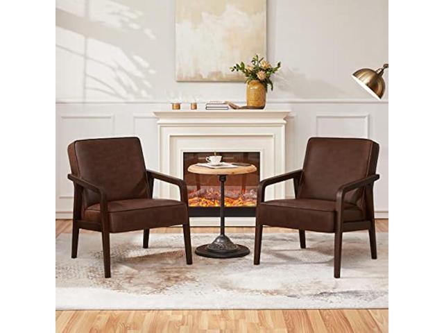 Click here for Yaheetech PU Leather Accent Chair  Mid-Century Mod... prices