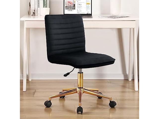 Click here for Furnimart Black Swivel Armless Desk Chair with Whe... prices