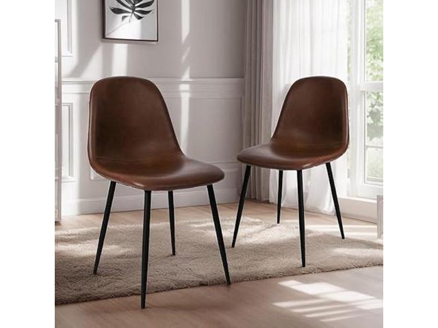 Click here for CangLong Set of 2 Faux Leather Dining Chairs Moder... prices