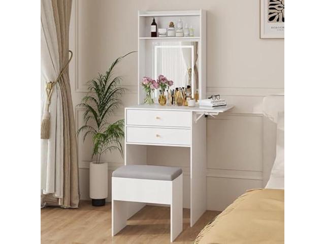Click here for ARTETHYS Small Vanity Desk Set with 3 Adjustable L... prices